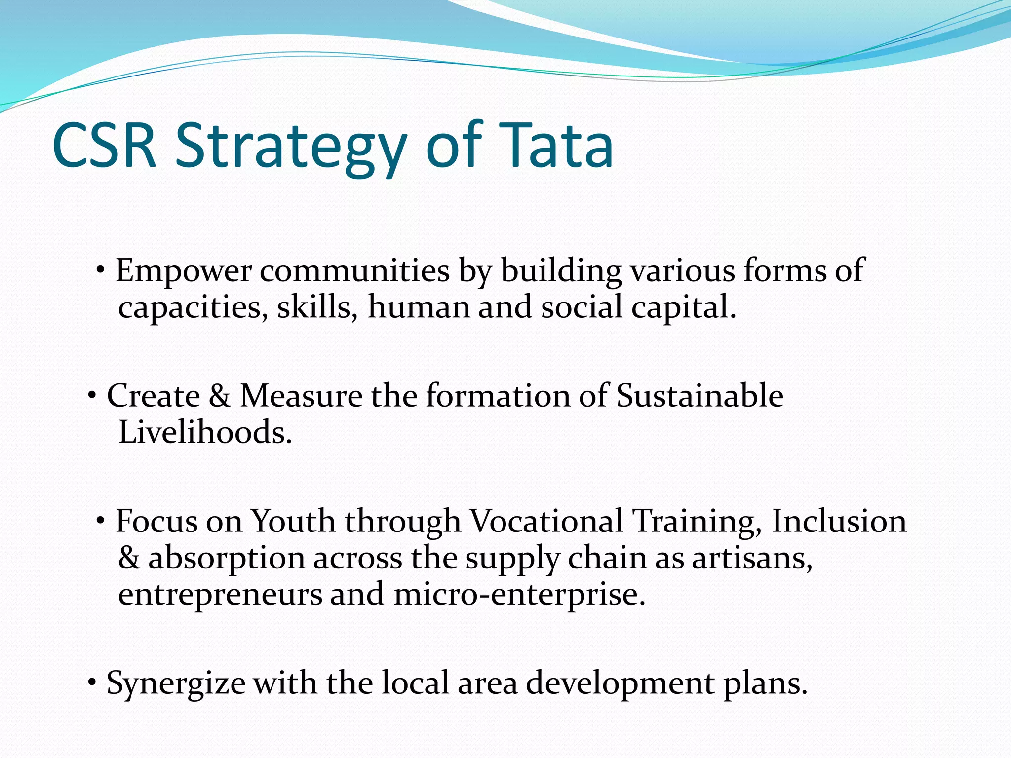 CSR of Tata Pvt. Ltd. | PPT