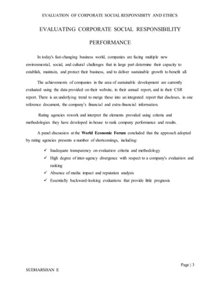 EVALUATION OF CORPORATE SOCIAL RESPONSIBILITY AND ETHICS OF WIPRO ...