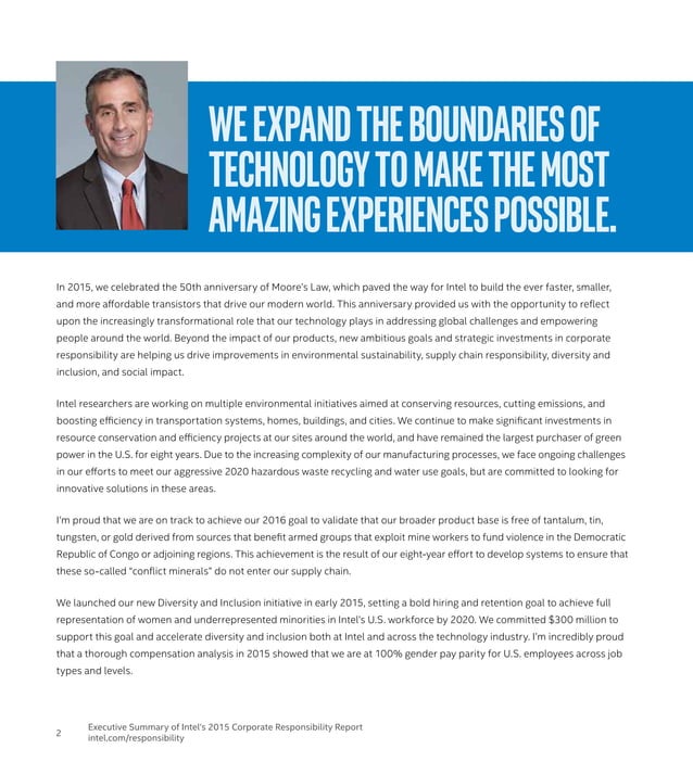 Intel CSR 2015 executive-summary | PDF