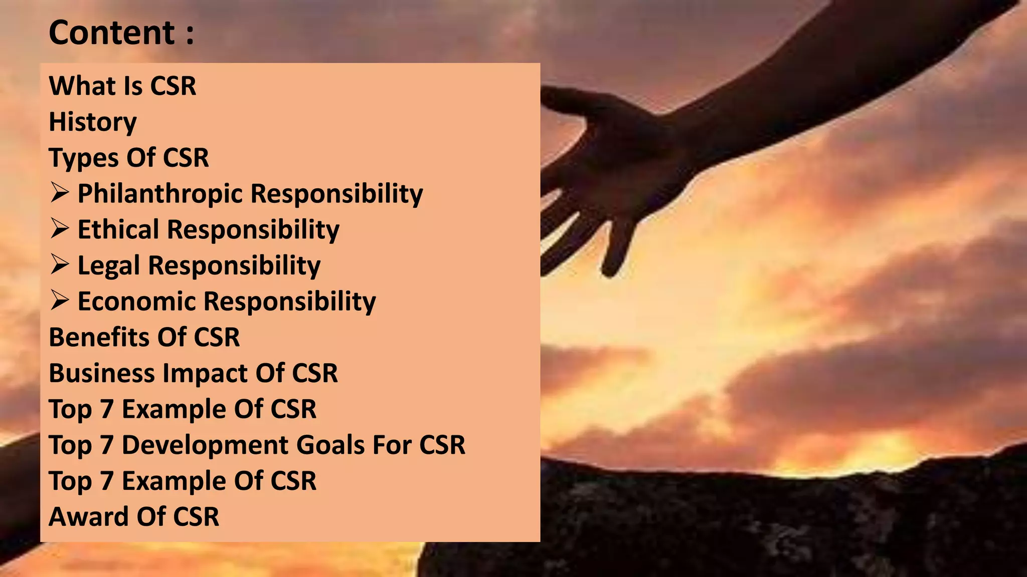 What is the CSR | Types of CSR | benefit's of CSR | History of CSR | PPTX