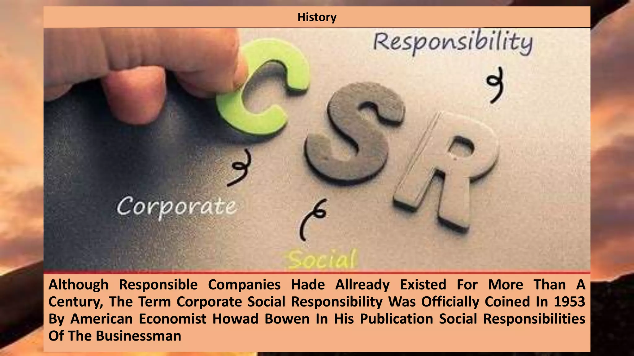 What is the CSR | Types of CSR | benefit's of CSR | History of CSR | PPTX