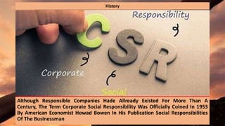 What is the CSR | Types of CSR | benefit's of CSR | History of CSR | PPTX