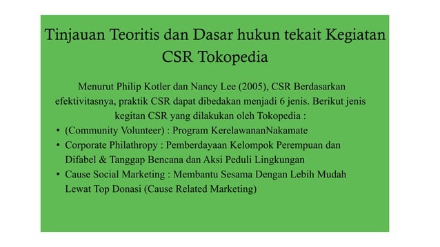 Tugas Kuliah Corporate Social Responsibility ( CSR ) : Analisis Kegiatan CSR pada Perusahaan ...