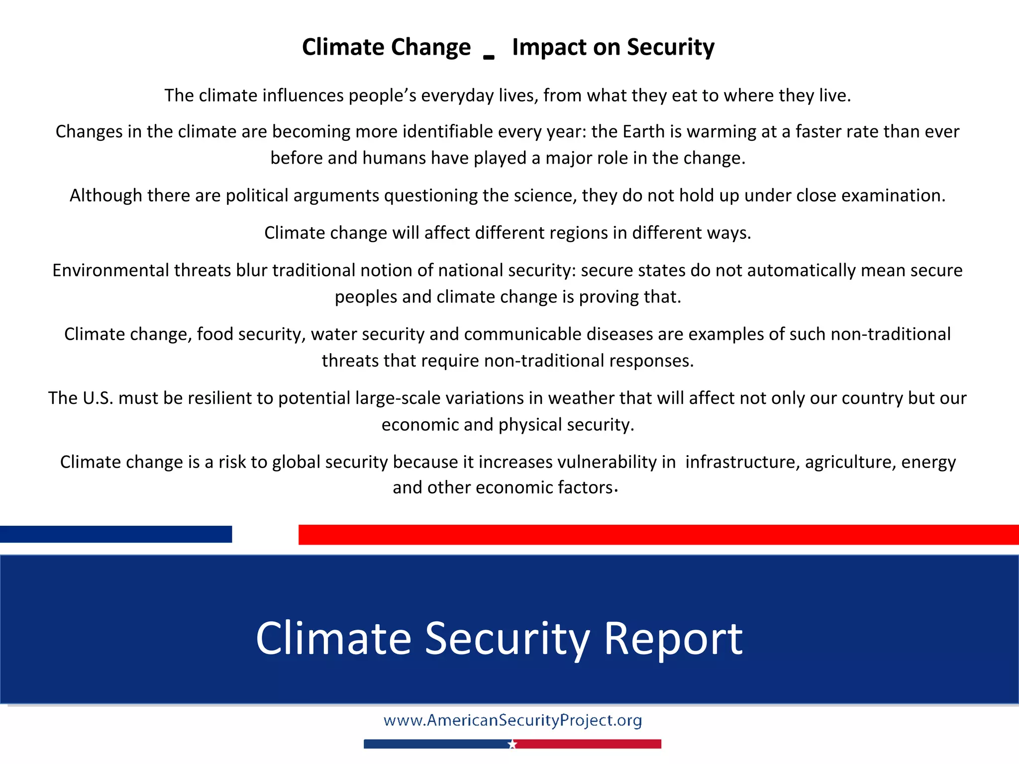 Climate Change and National Security | PPTX