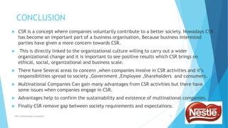 Corporate social responsibility in multi national companies(CSR) | PPTX