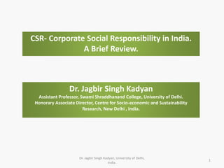 CSR - Corporate Social Responsibility in India. ppt.pptx