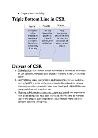 Csr corporate social responsibilty | PDF