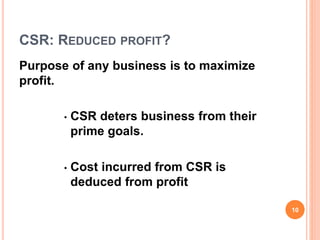 Why business should not be involved in CSR | PPTX