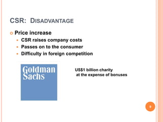 Why business should not be involved in CSR | PPTX
