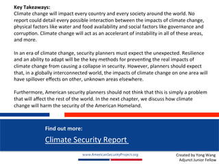 Climate Security Report - Climate Change and Global Security | PDF