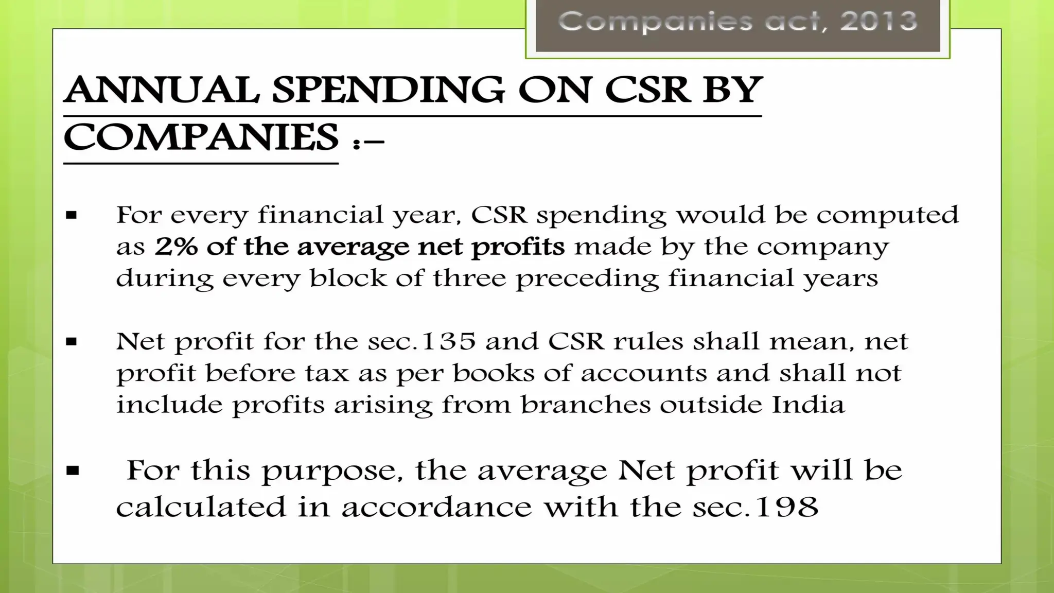 CSR - introduction. CSR -under companies act 2013.pdfpptx | PPTX