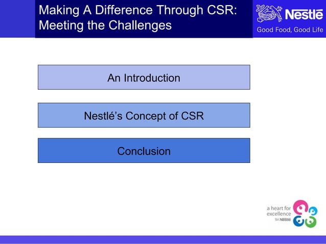 Csr nestle | PPT | Agriculture | Industries