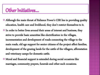 Corpoerate Social Responsibility By Reliance Power LTD | PPTX