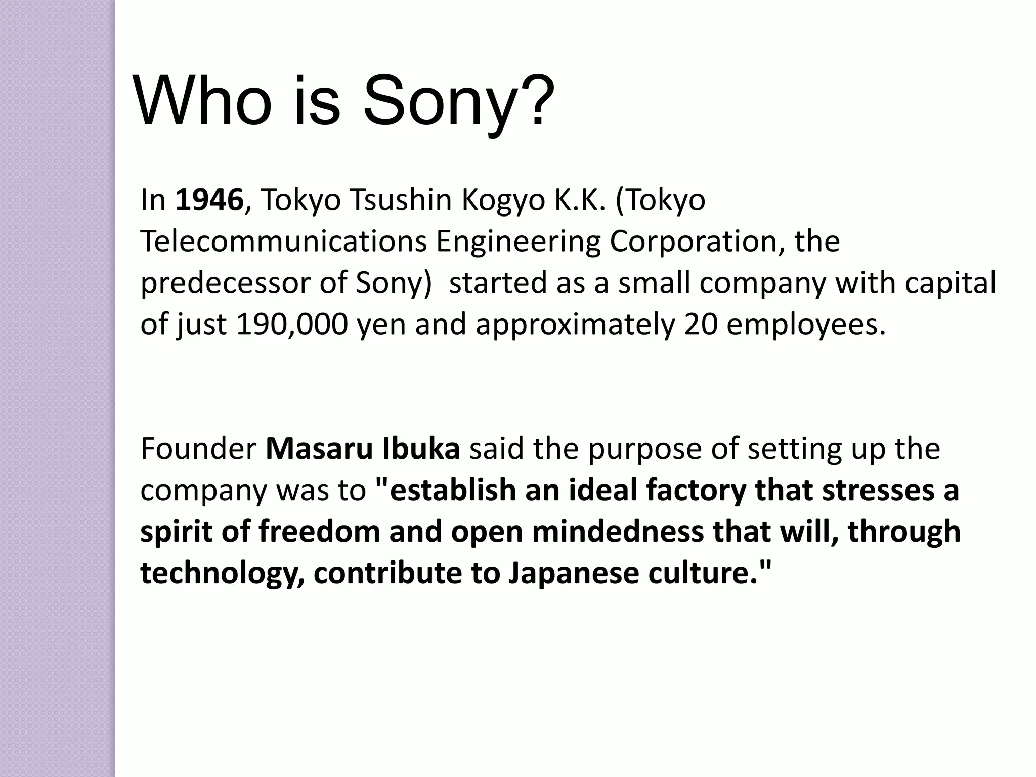 Sony - Corporate Social Responsibity | PPTX