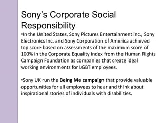 Sony - Corporate Social Responsibity | PPTX