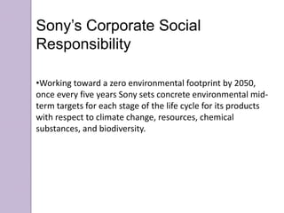 Sony - Corporate Social Responsibity | PPT