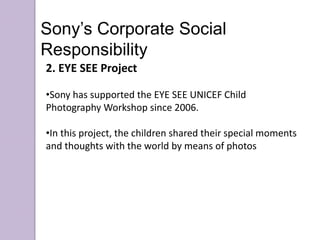 Sony - Corporate Social Responsibity | PPTX