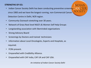 Csr (1) Cancer Awareness and Screening - Early Detection: Early cure | PPT