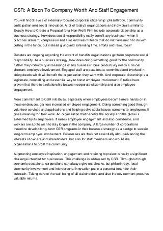 CSR: A Boon To Company Worth And Staff Engagement