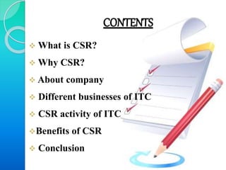CSR ACTIVIRY OF ITC,BY FAIJAN MUSTAFA.pptx