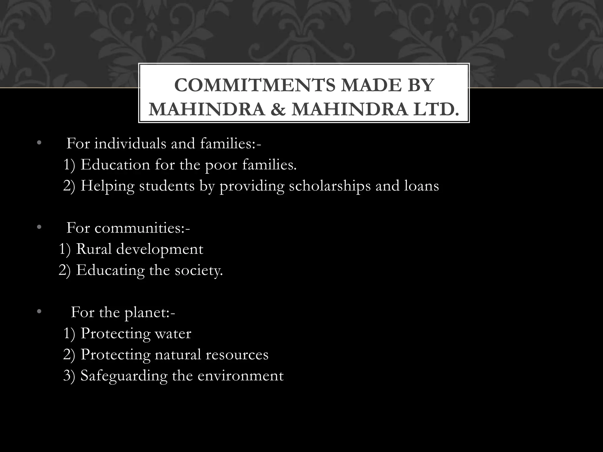 CSR ACTIVITIES Mahindra.pptxhgfnjggghchbh | PPTX
