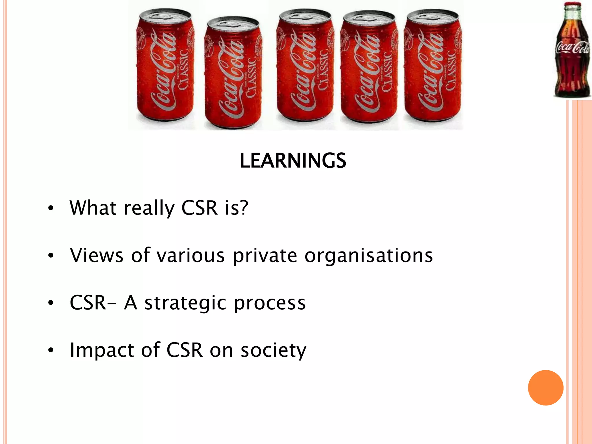 Coca cola CSR | PPTX