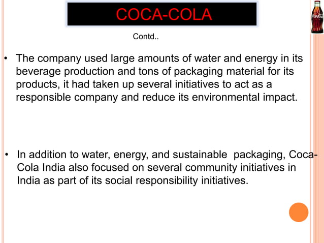 Coca cola CSR | PPTX
