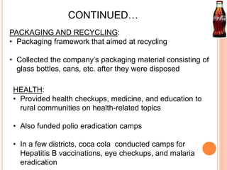 Coca cola CSR | PPTX