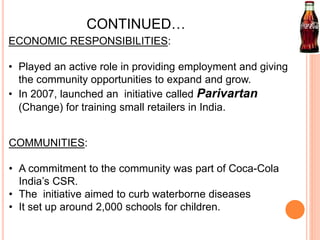 Coca cola CSR | PPTX
