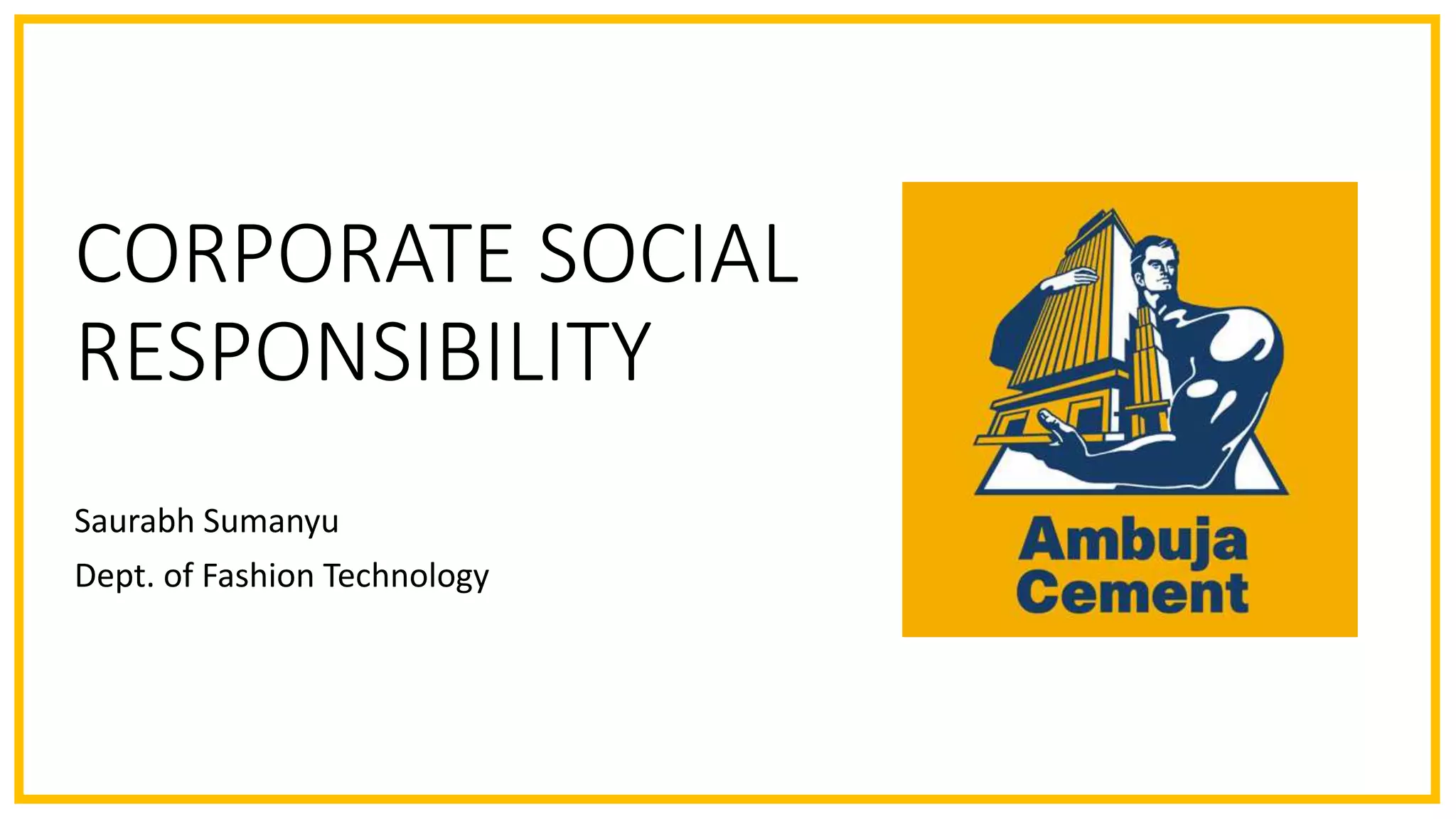 Csr ambuja cement | PPTX