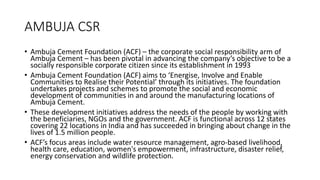 Csr ambuja cement | PPTX
