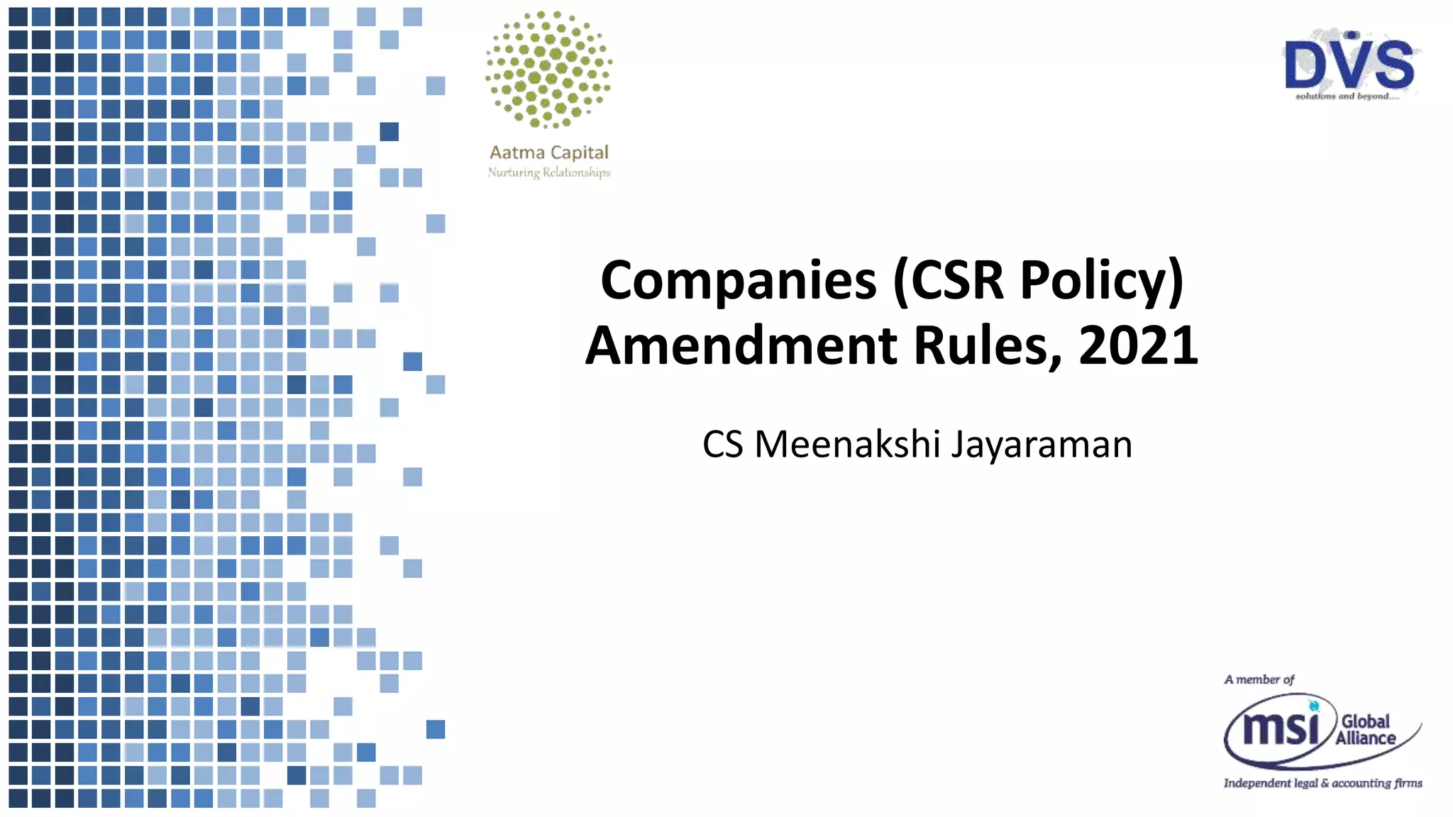 Companies (CSR Policy) Amendment Rules, 2021 | PPTX
