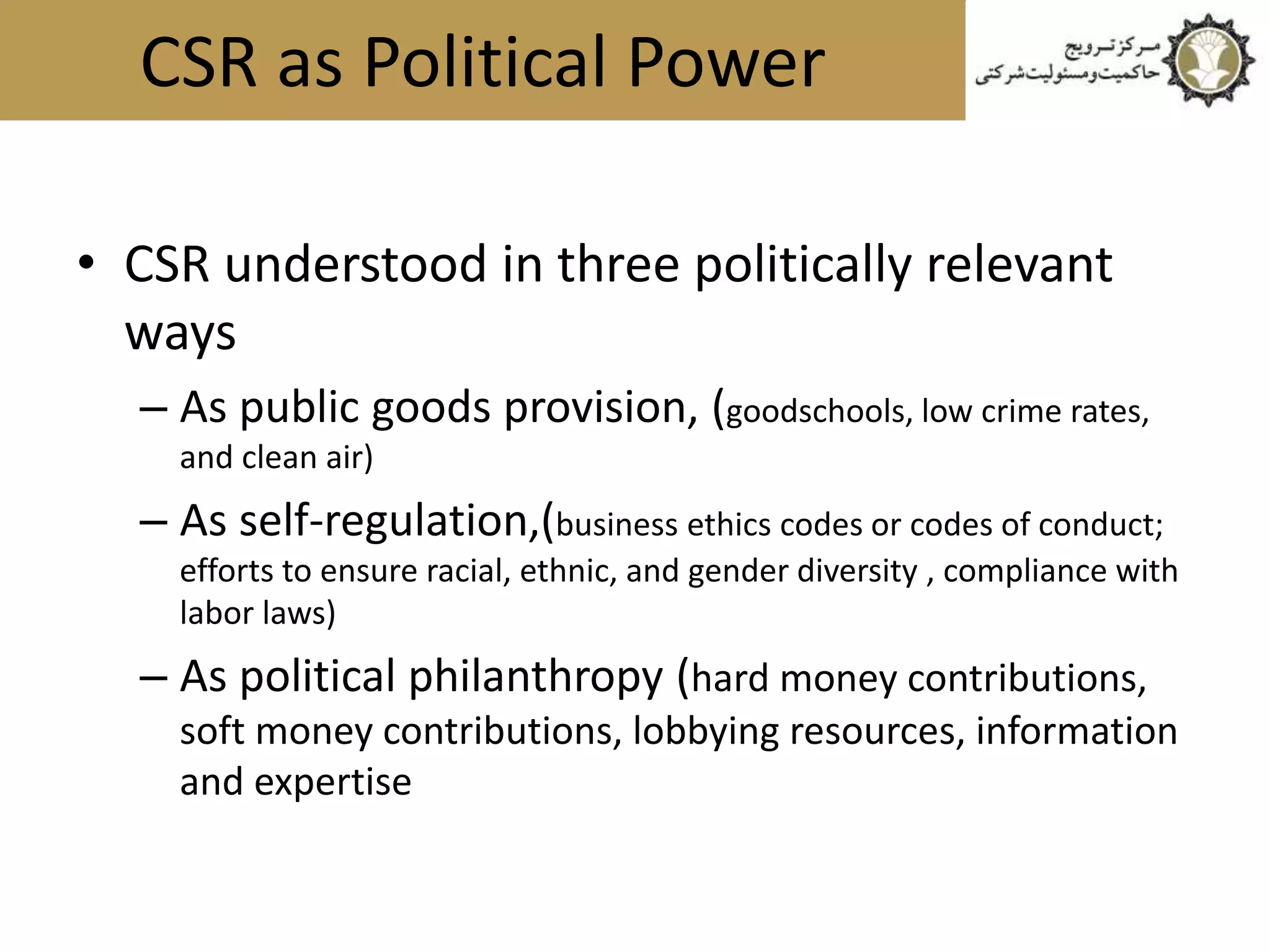CSR and Political Ties | PPTX