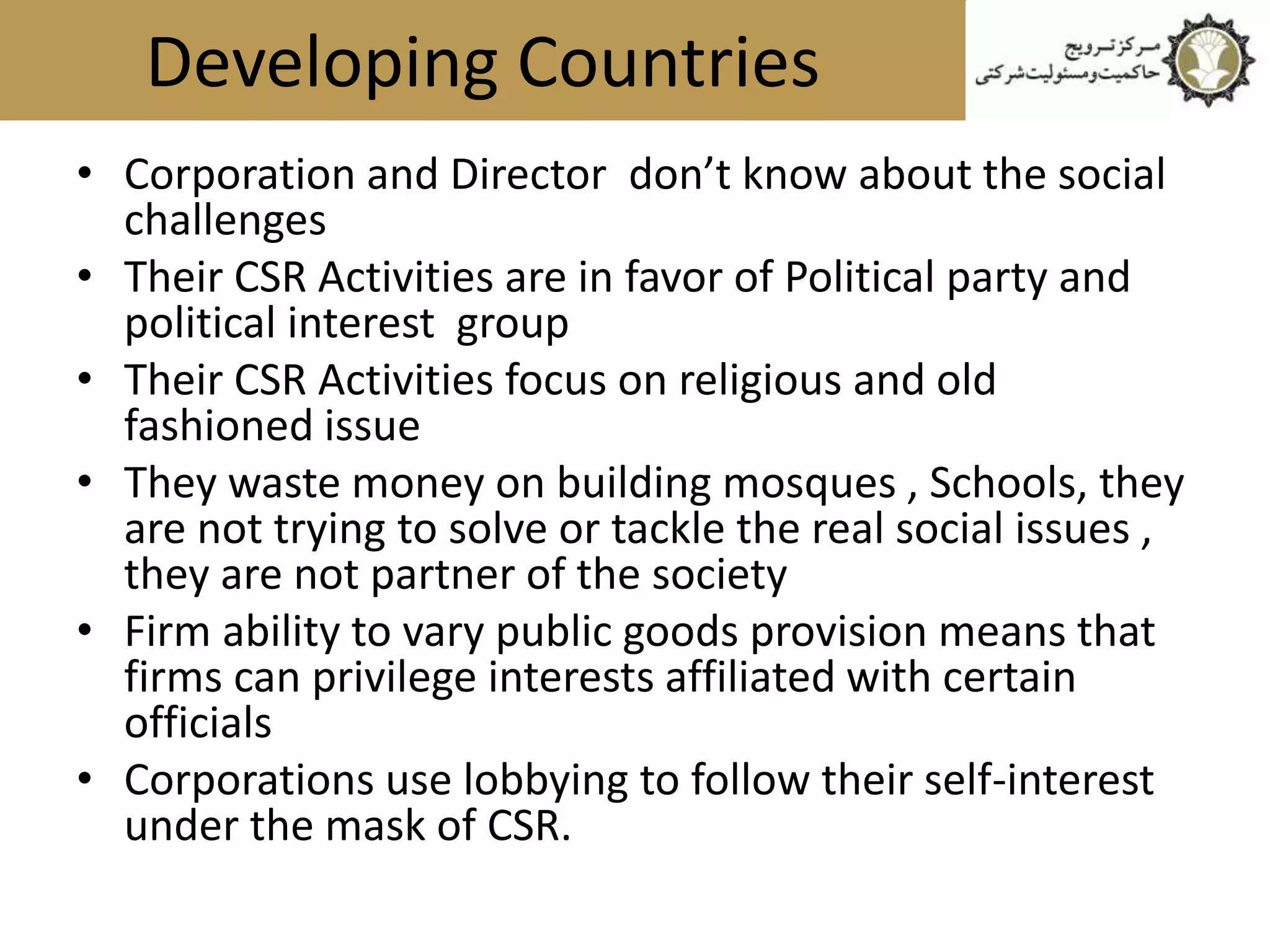 CSR and Political Ties | PPTX