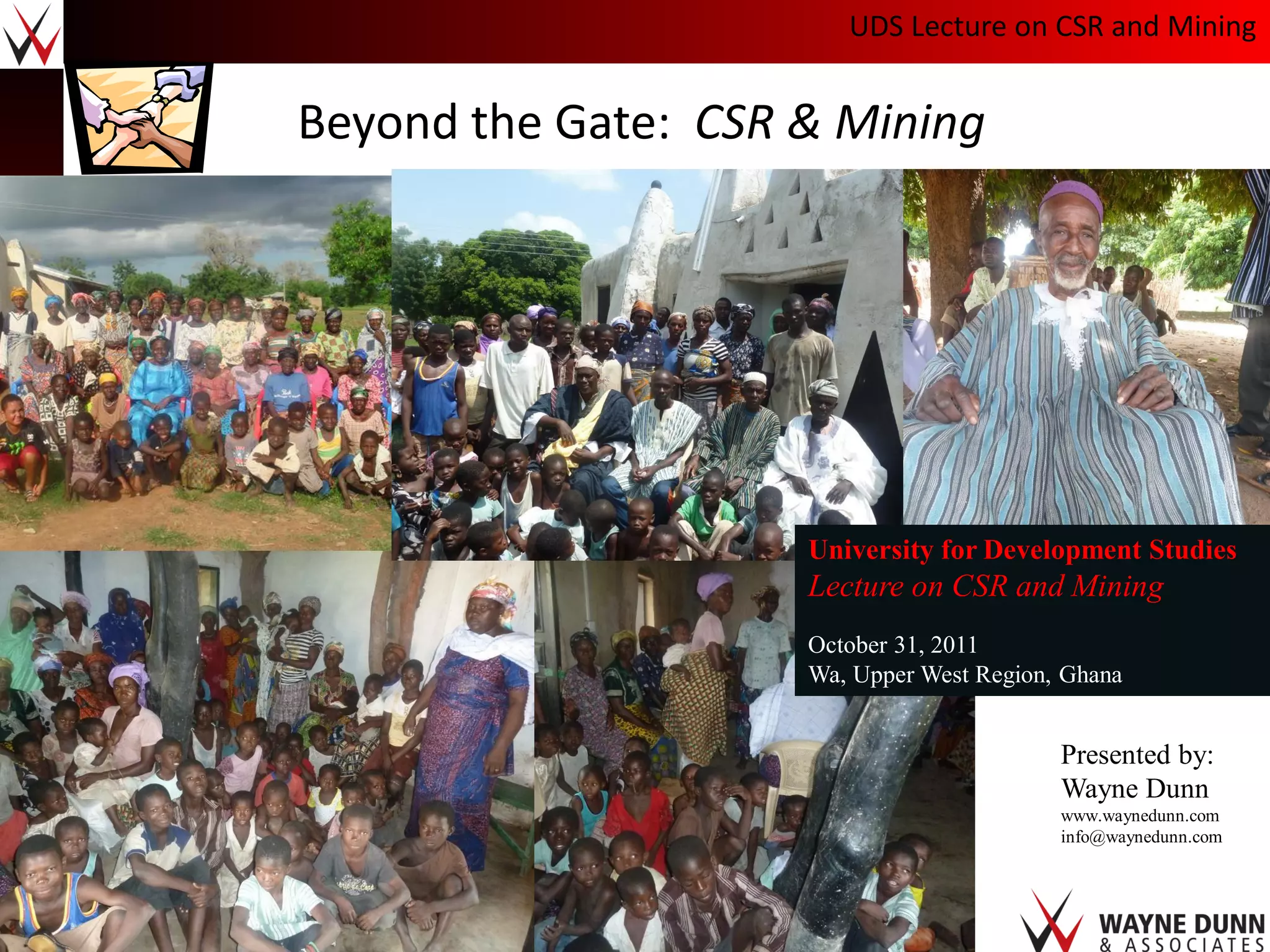 Mining and Corporate Social Responsibility - Lecture at University for ...