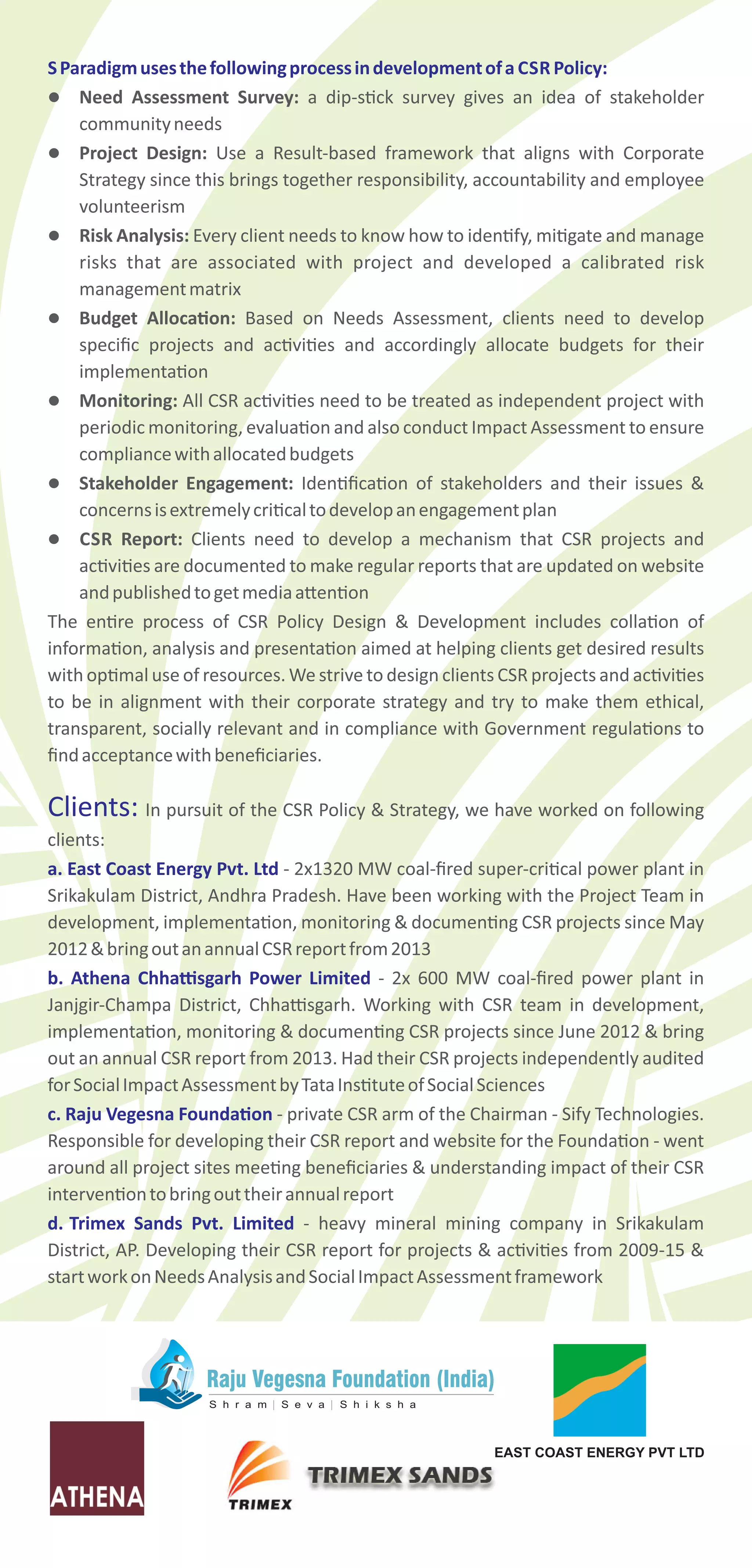 CSR Brochure | PDF