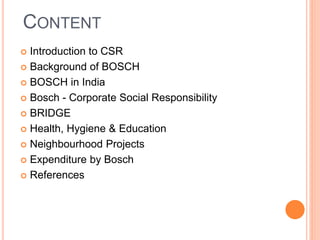 Csr by bosch | PPTX