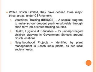 Csr by bosch | PPTX