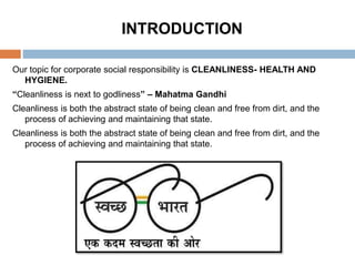 Csr cleanliness | PPTX