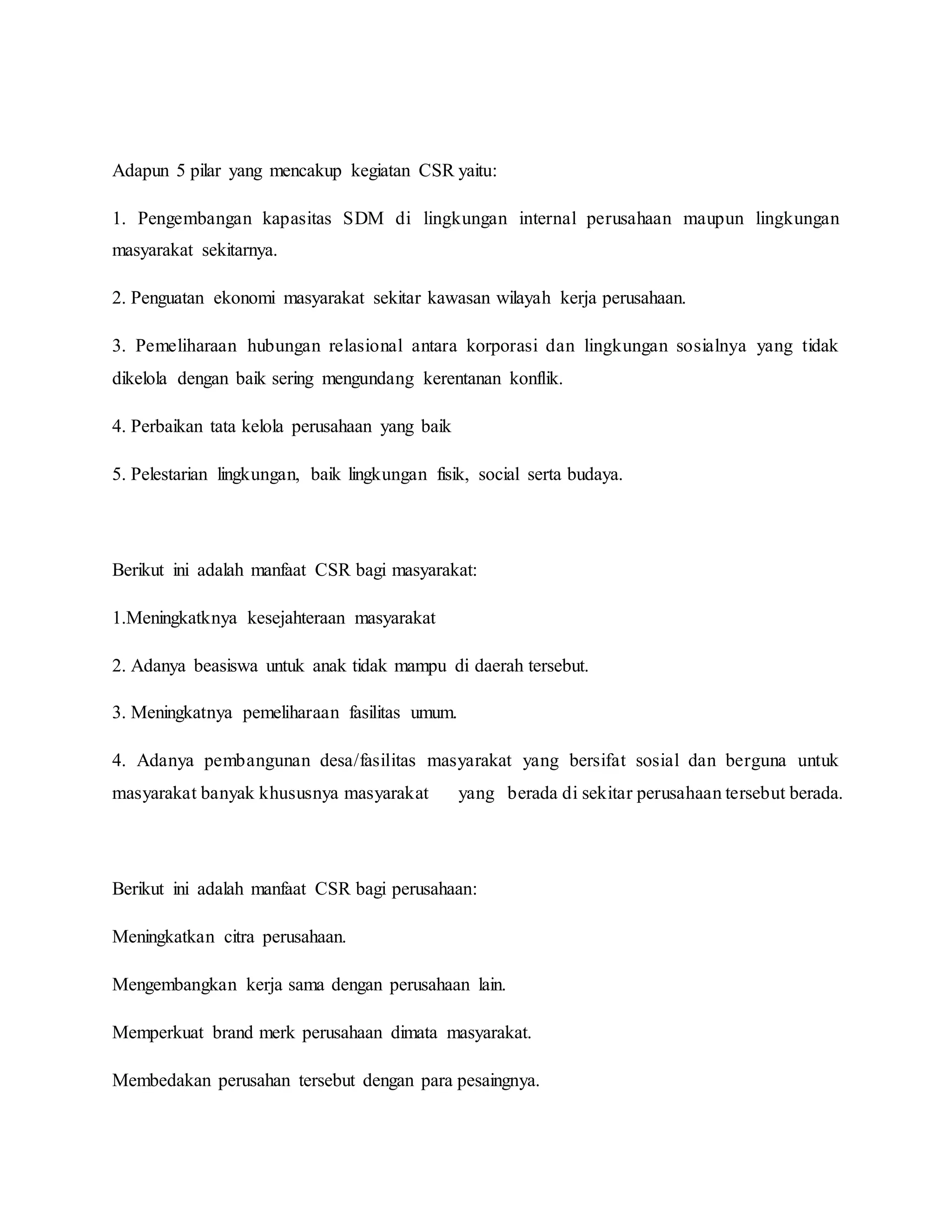 Tanggung jawab Sosial Perusahaan atau Corporate Social Responsibility (CSR) | DOC