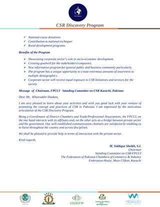 CSR Discovery Program - International Documentary Series on CSR | PDF ...