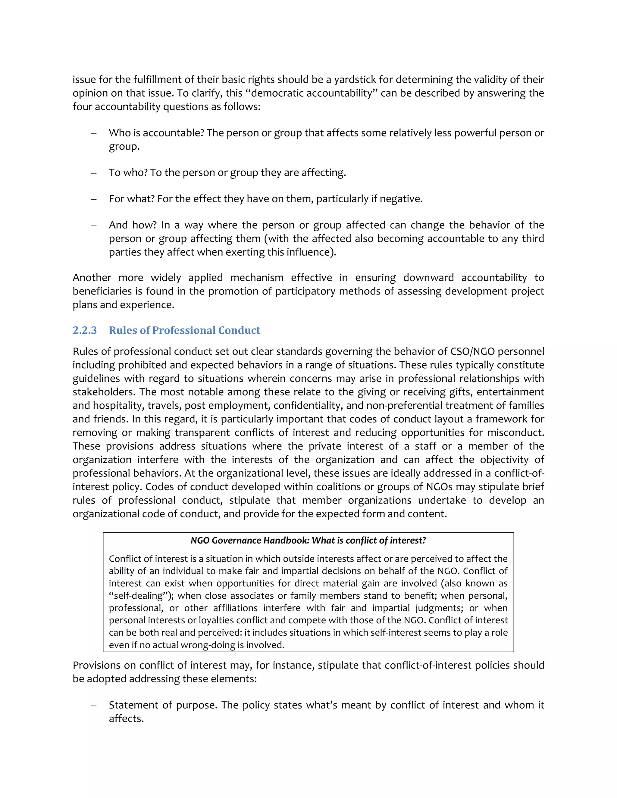 Cs regulation part ii ngo codes of conduct | DOCX | Non-Profit ...