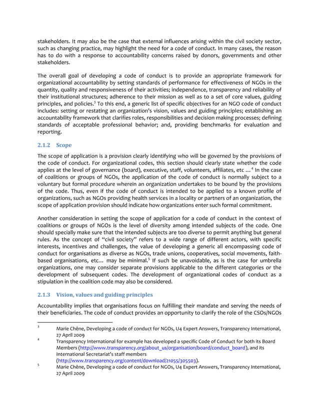 Cs regulation part ii ngo codes of conduct | DOCX | Non-Profit ...