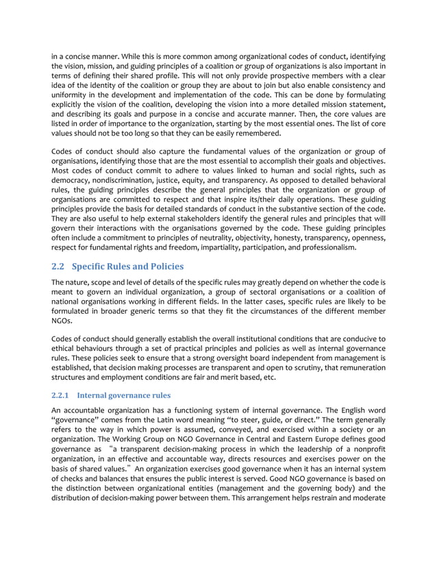 Cs regulation part ii ngo codes of conduct | PDF
