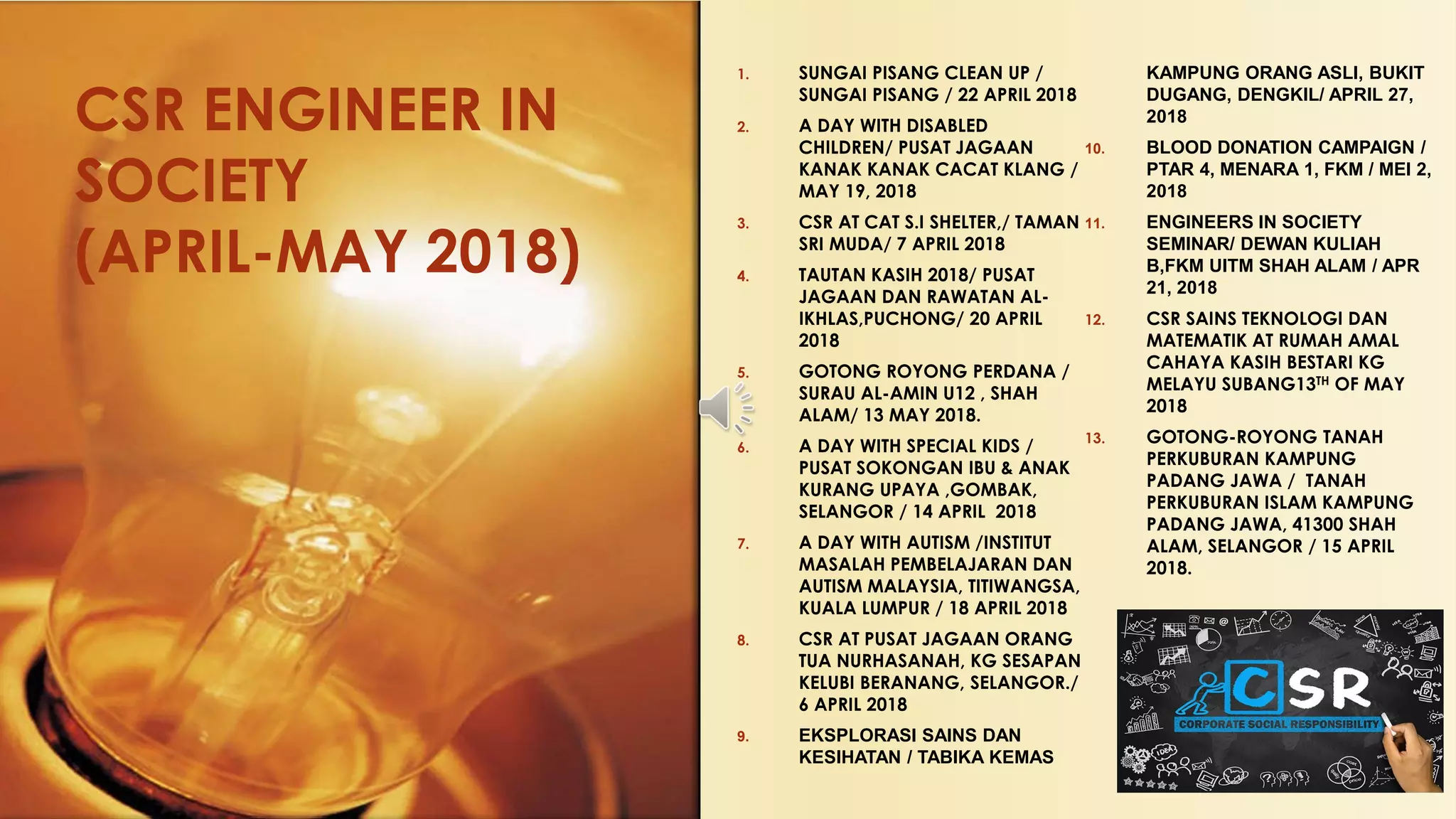 Csr engineer in society april may 2018 | PPT