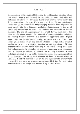 Image Steganography Project Report | PDF