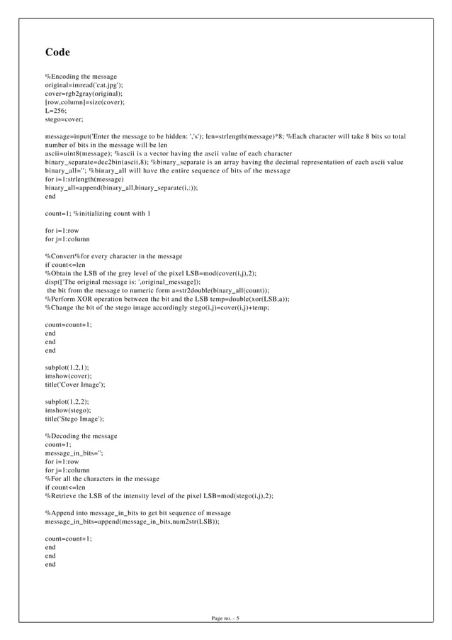 Image Steganography Project Report