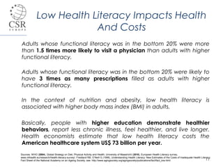 Csr europe presentation cv health literacy at enterprise 2020 final | PPT