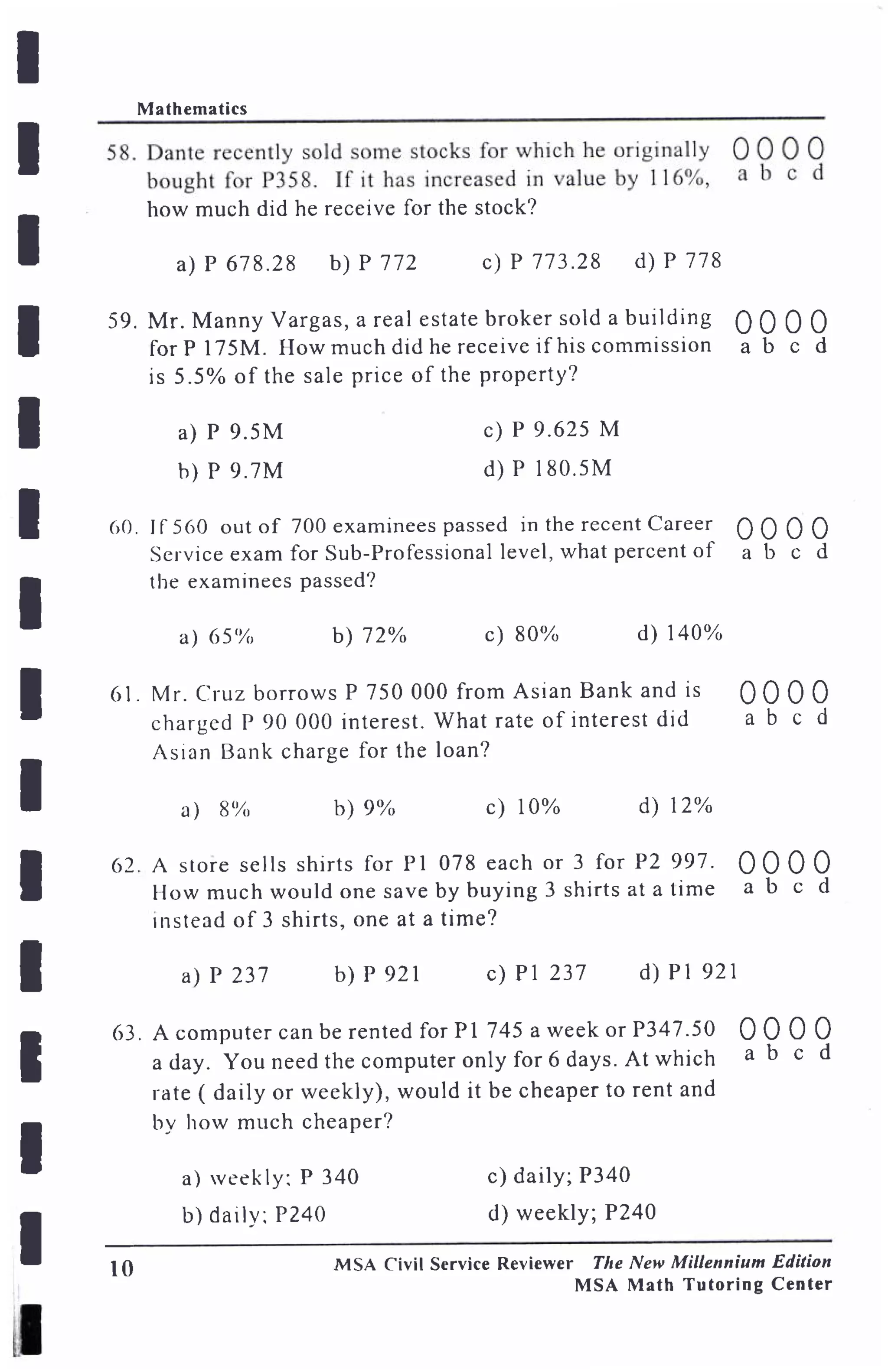 Civil Service (CS) Examination Reviewer | PDF