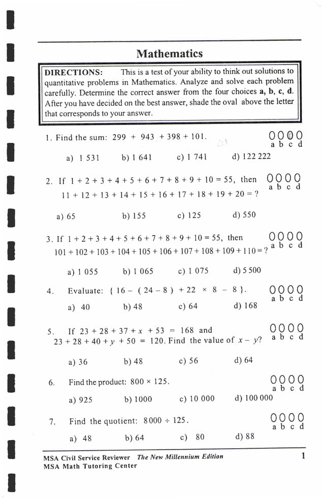 Civil Service (CS) Examination Reviewer | PDF